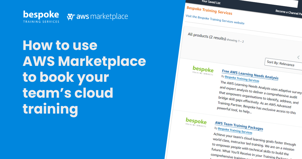 How to use AWS Marketplace to book your team’s cloud training | Bespoke Training